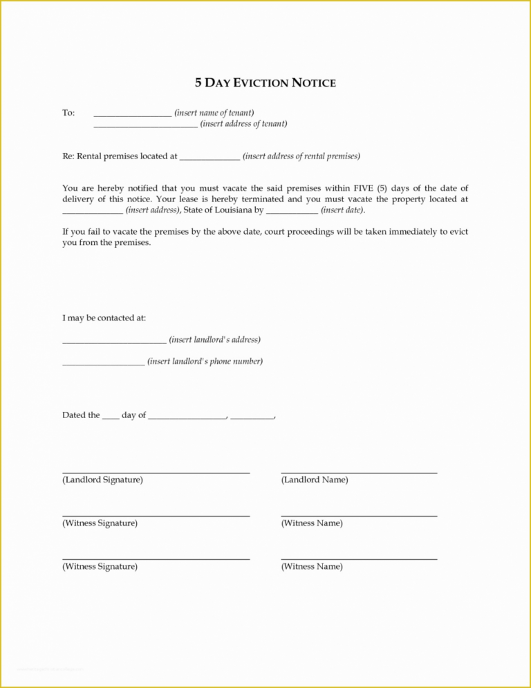Best 30 Day Notice Of Eviction Template Sample - Tacitproject
