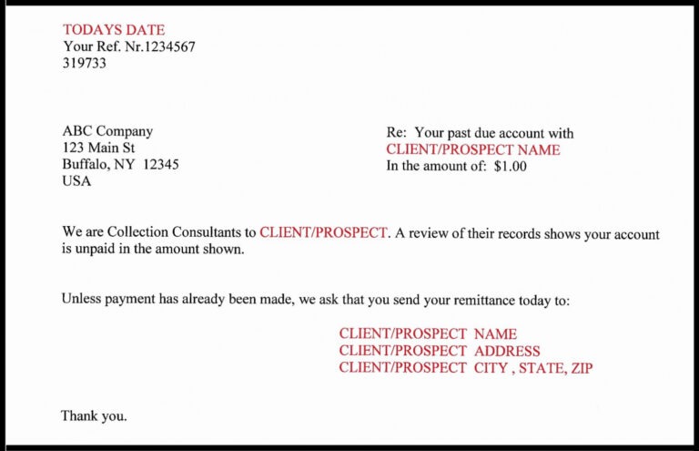 Best Collection Letter Template Final Notice Word Sample - Tacitproject