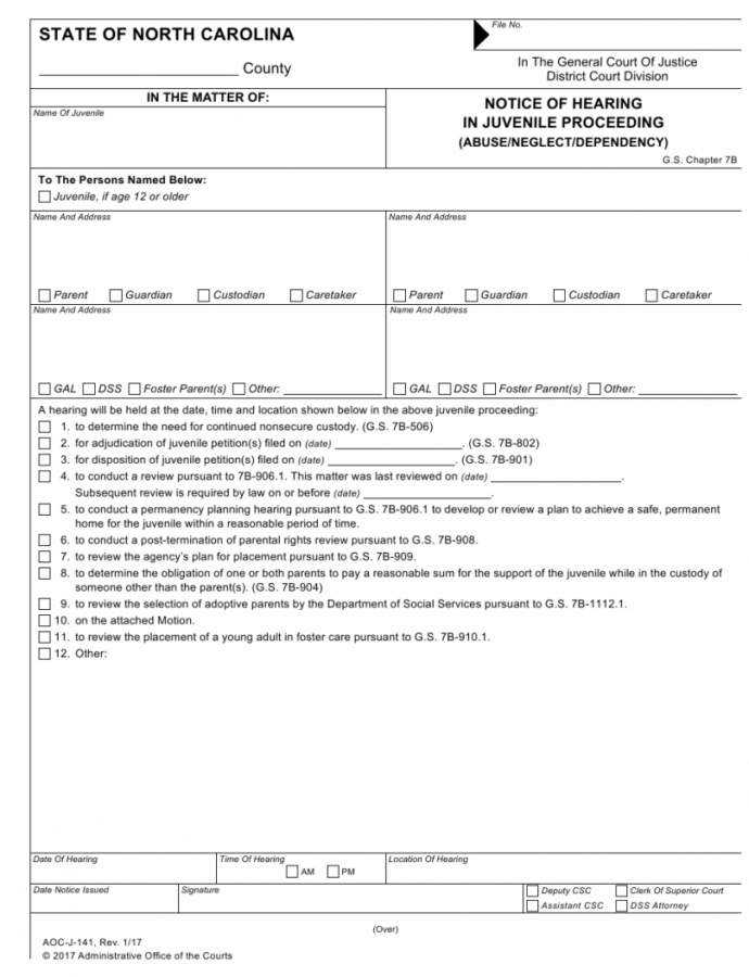Costum Notice Of Hearing Template Example - Tacitproject