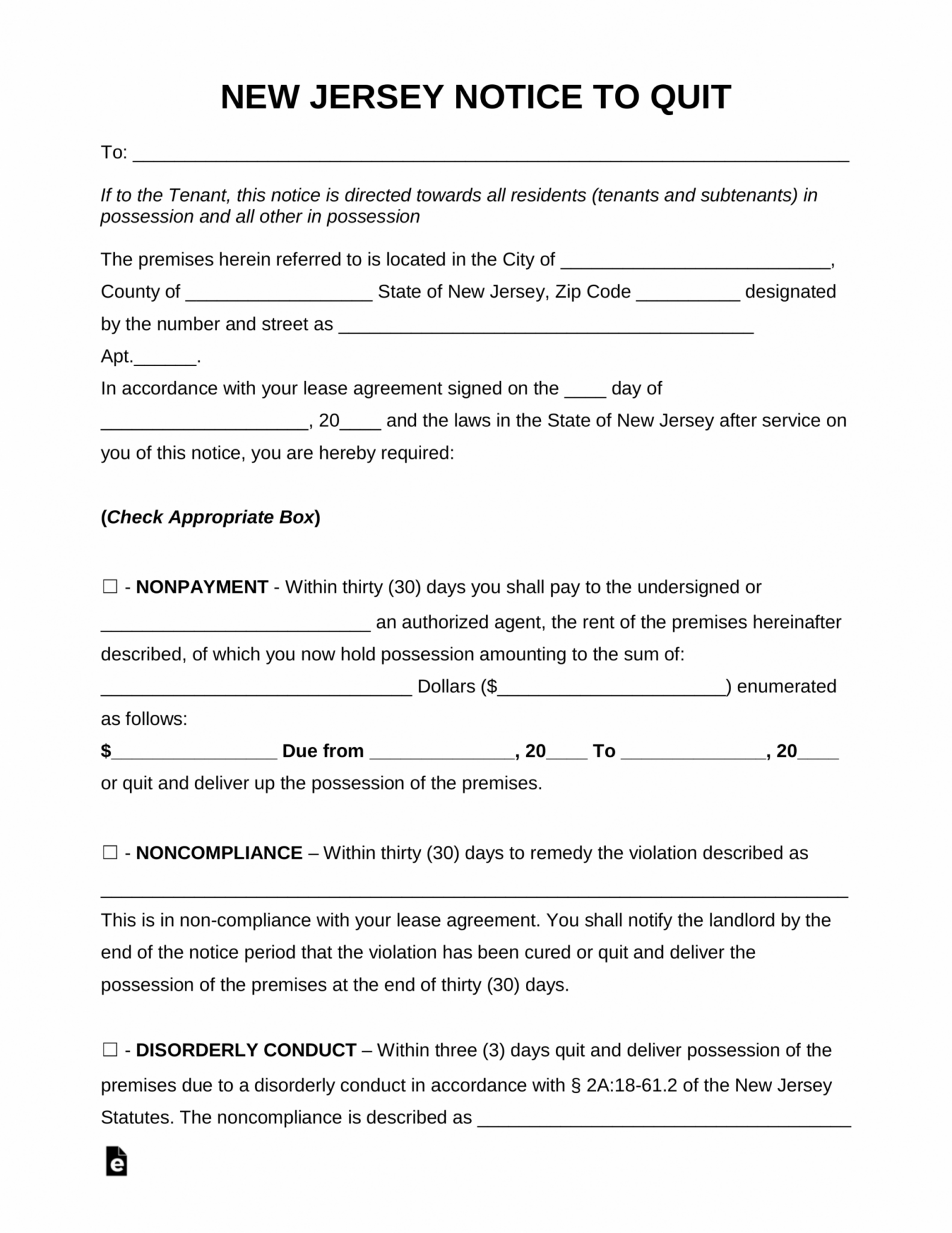 Free Eviction Warning Notice Template Word Sample - Tacitproject