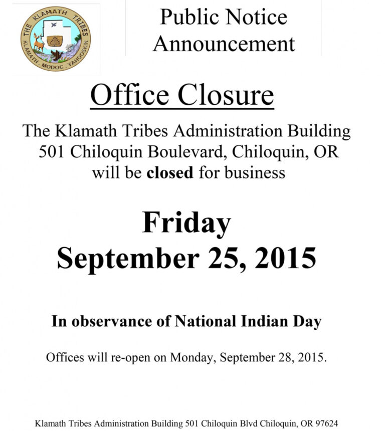 Holiday Closing Notice Template