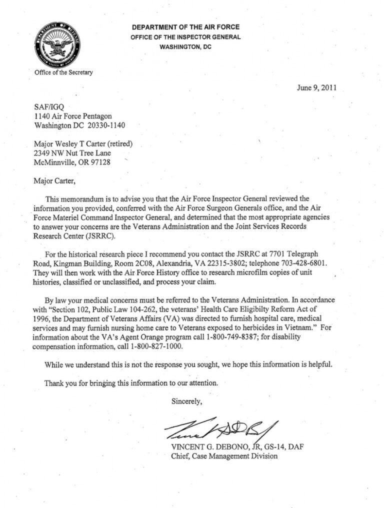 Department Of The Air Force Memorandum Template PDF Tacitproject