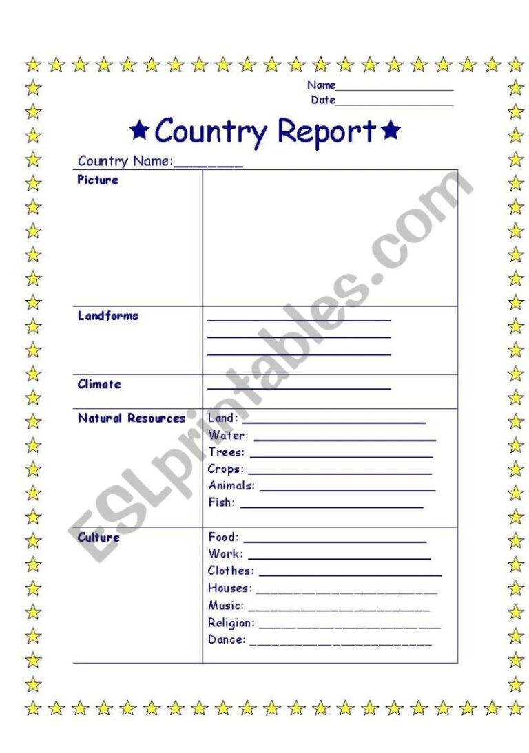 Country Report Template