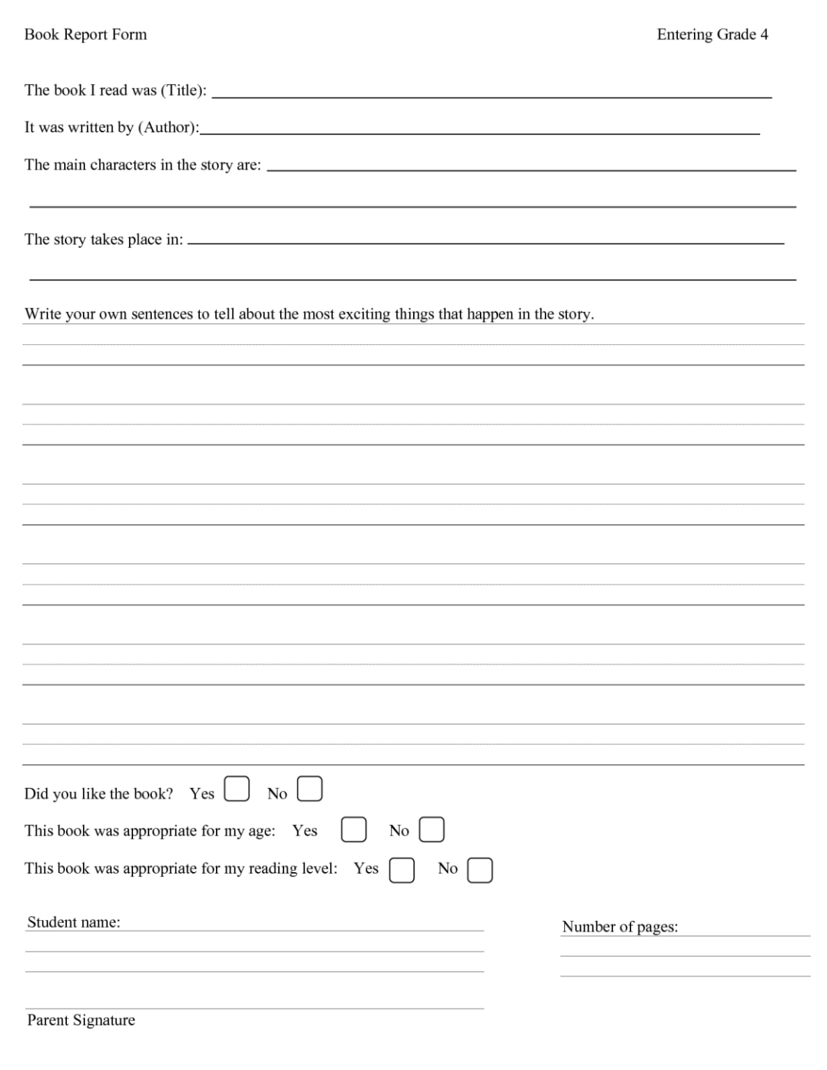 Editable Nonfiction Book Report Template Excel Sample - Tacitproject