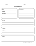 Book Report Template For 5Th Graders