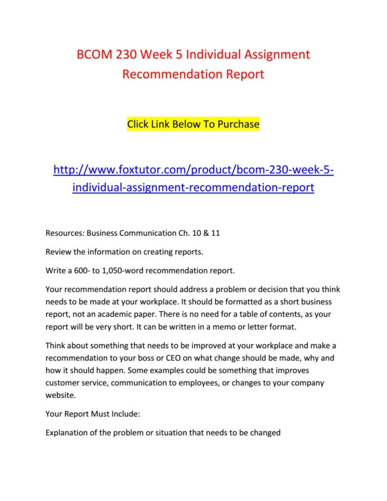 Printable Recommendation Report Template Doc Sample - Tacitproject