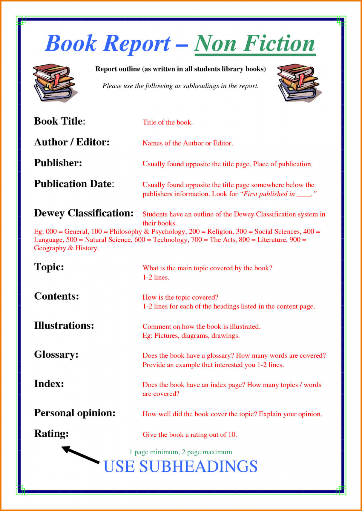 Book Report Template For 5Th Grade Book Report Template For 5Th Grade