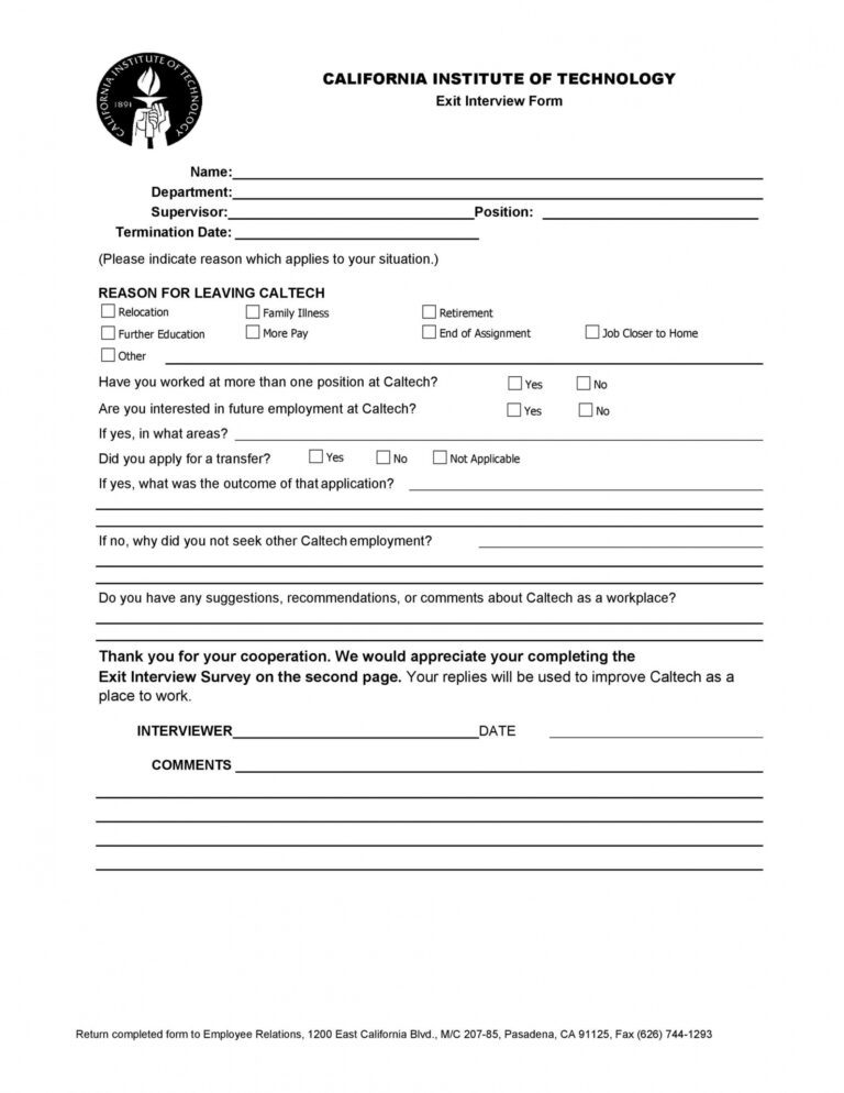 Free Editable Exit Interview Summary Report Template - Tacitproject