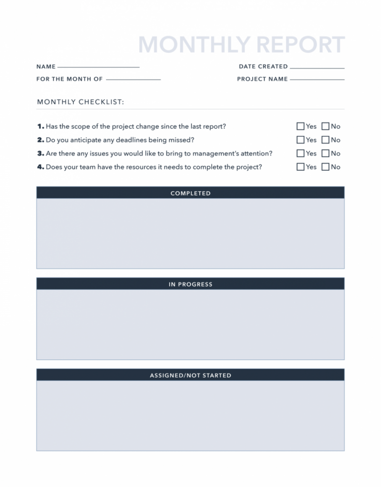 10 Printable General Manager Monthly Report Template Docx - Tacitproject