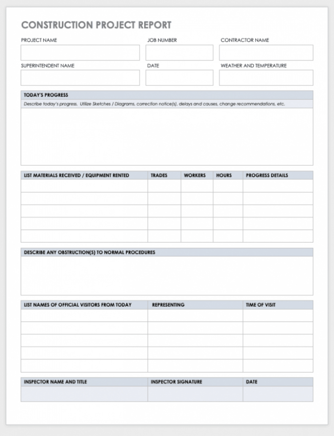 5 Editable Construction Project Daily Report Template Doc - Tacitproject