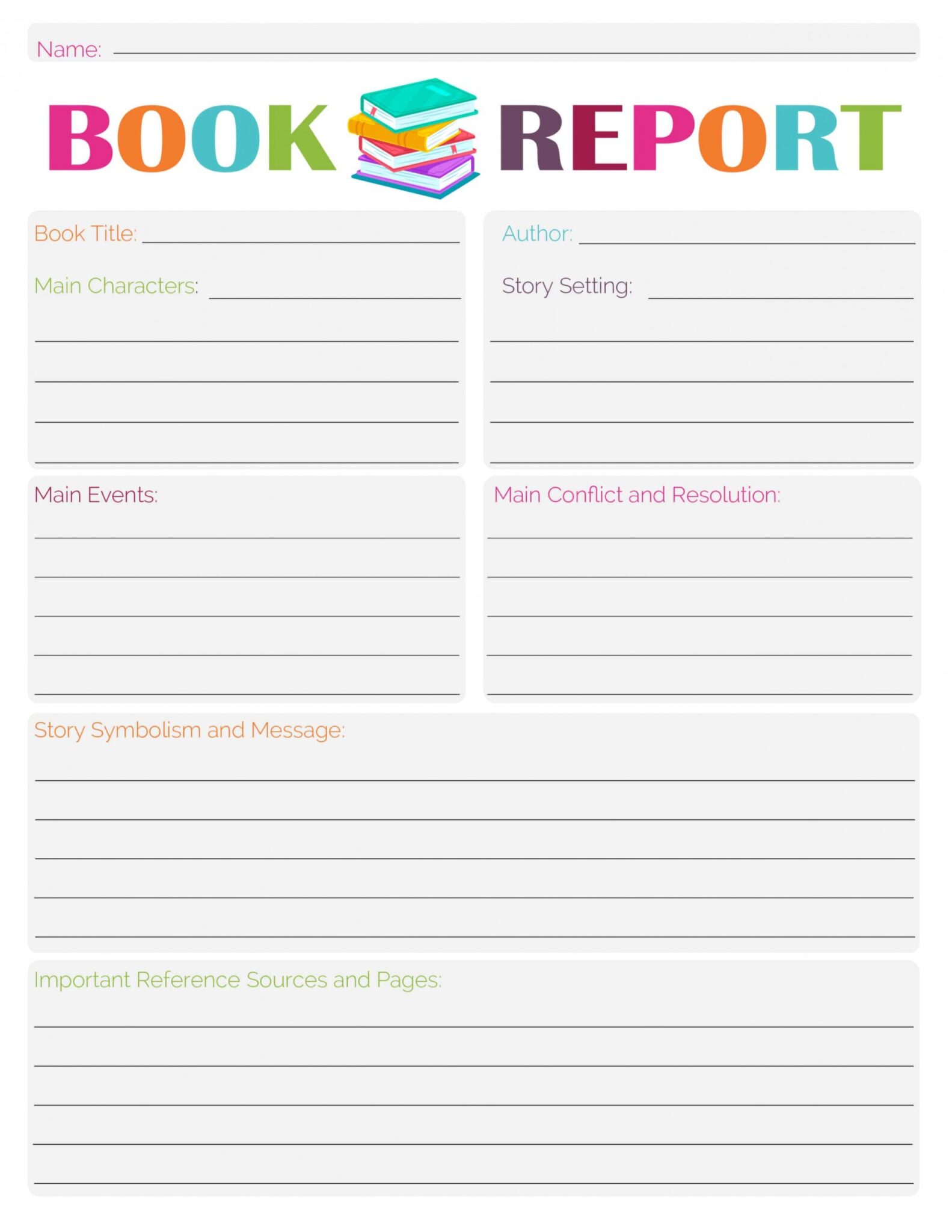 Non Fiction Book Report Template