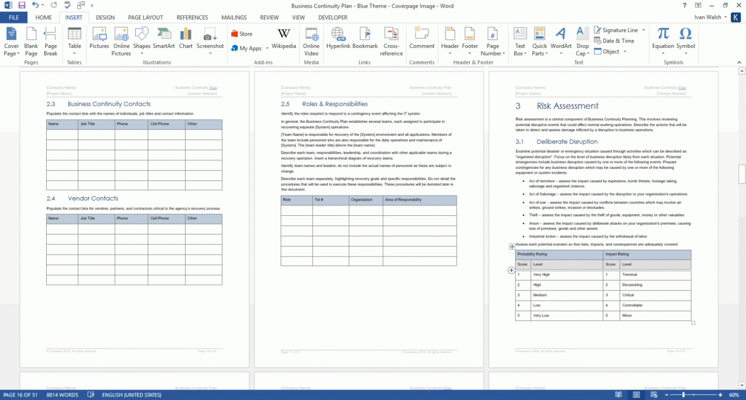 Free Printable Business Continuity Test Report Template Doc - Tacitproject