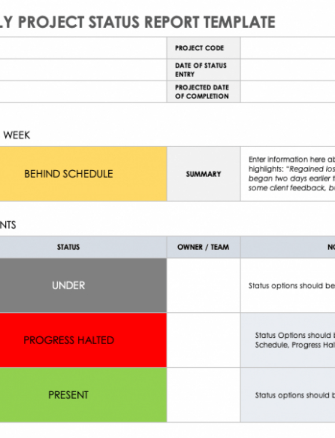 Production Report Template