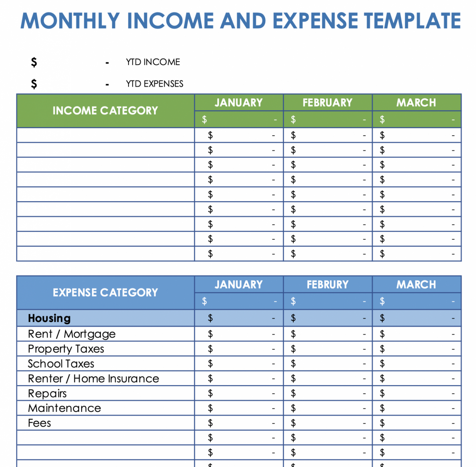 Top Printable Business Income And Expense Report Template Excel ...