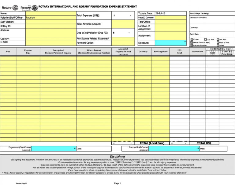 Delivery Driver Expense Report Template