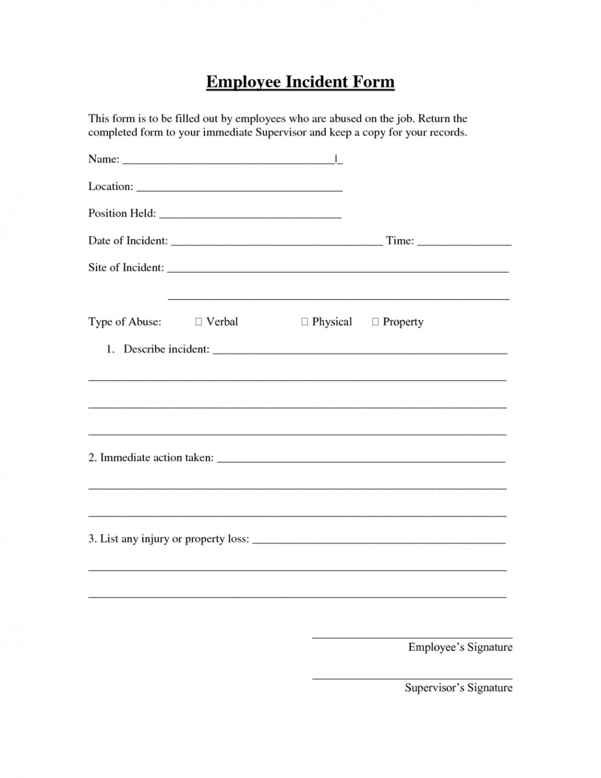 7 Work Related Incident Report Template Docs - Tacitproject