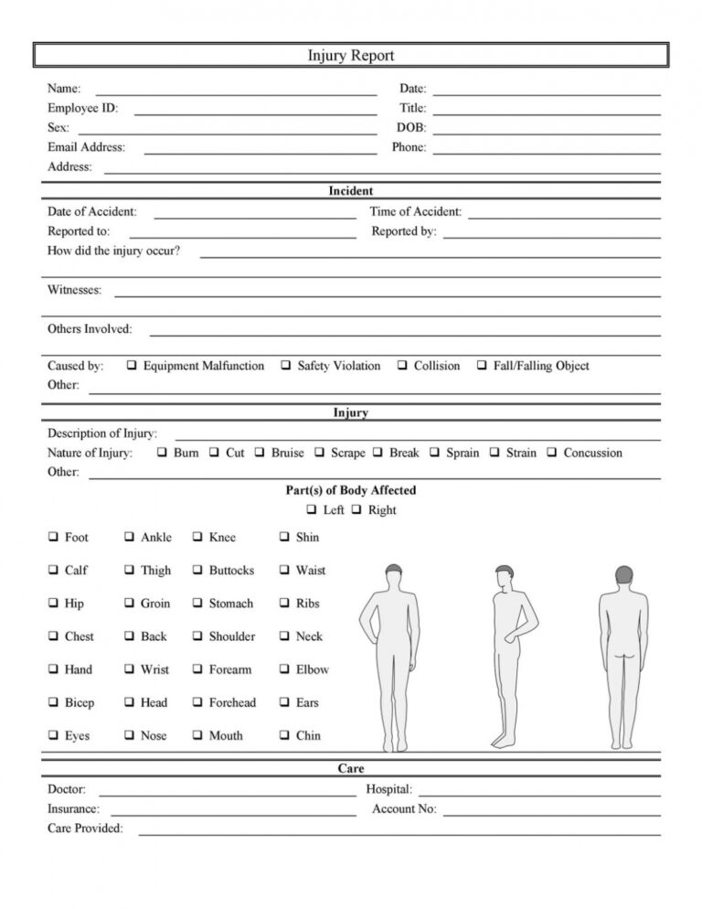 8 Printable Workers Compensation Incident Report Template Docx ...