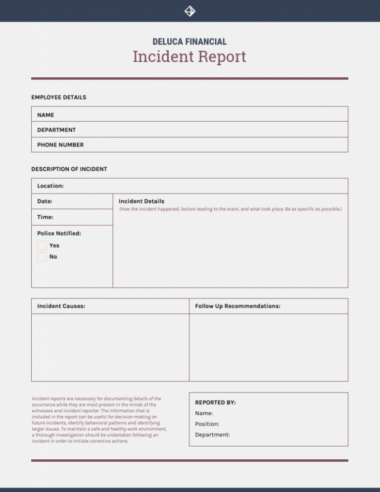 Best Printable Emt Mini Incident Report Template PDF - Tacitproject