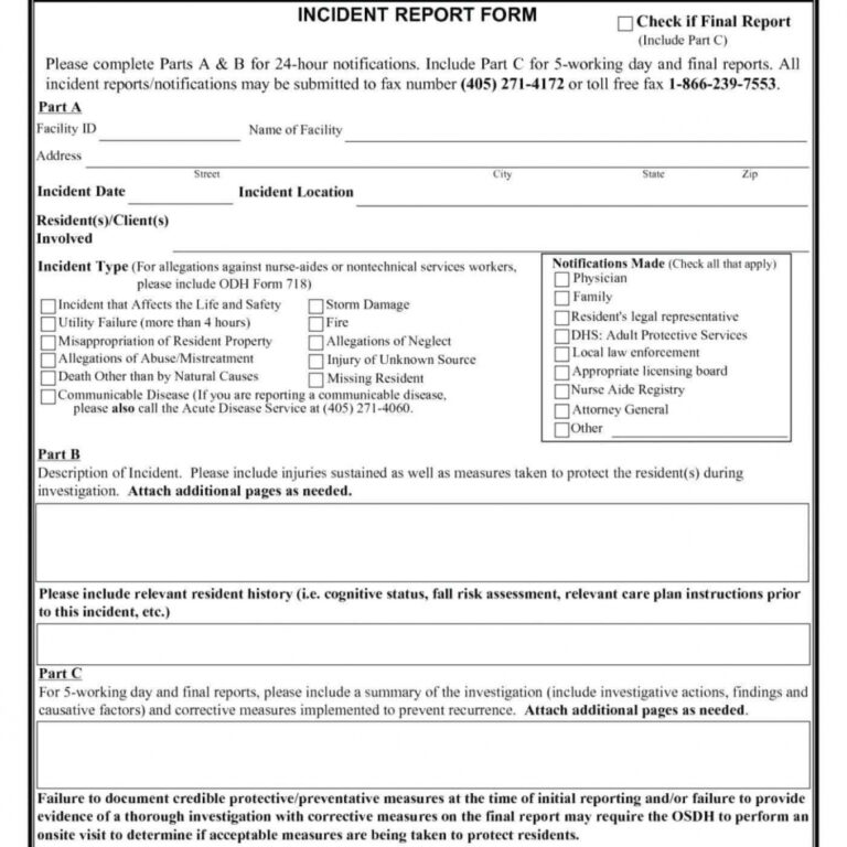 Fire Incident Investigation Report Template