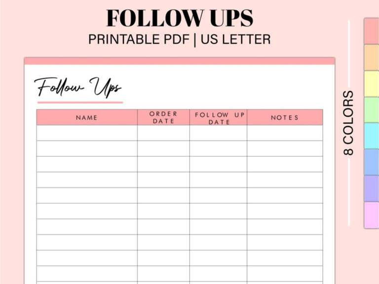 Customer Follow Up Report Template