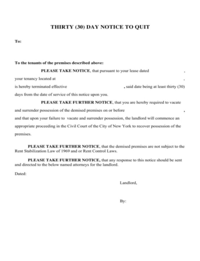 Lodger Eviction Notice Template