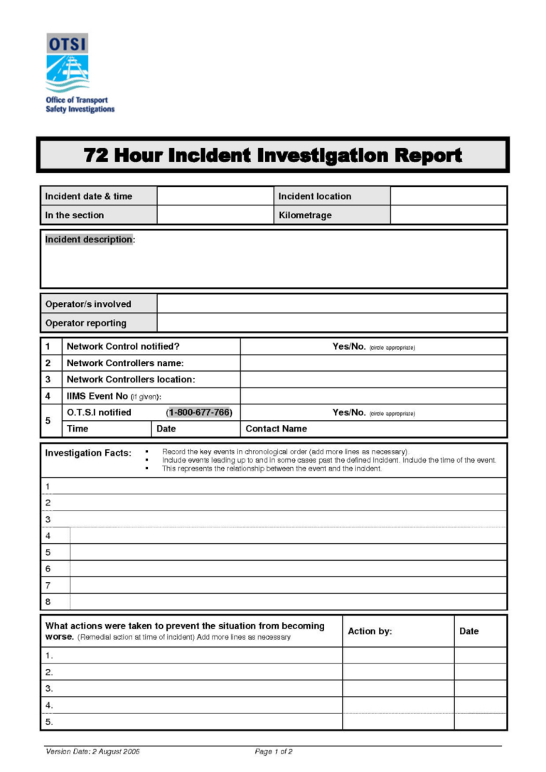 Best Printable Hr Investigation Summary Report Template XLS - Tacitproject