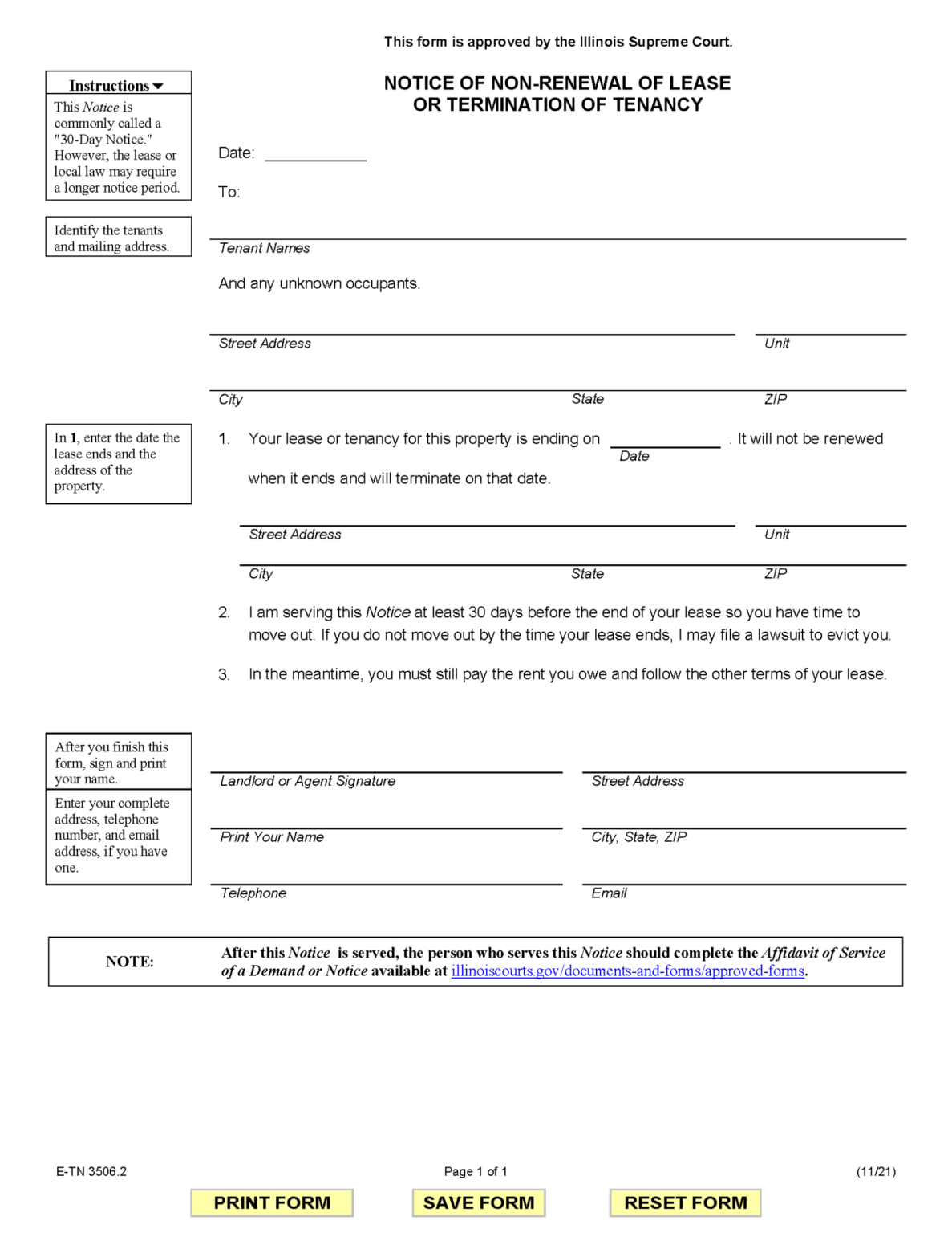 Free 30 Day Notice To Break Lease Template Doc Sample - Tacitproject