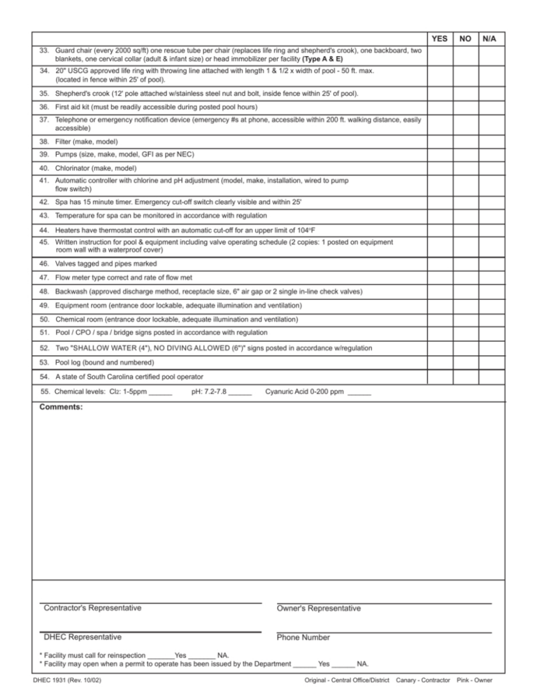 6 Editable Swimming Pool Inspection Report Template Word - Tacitproject