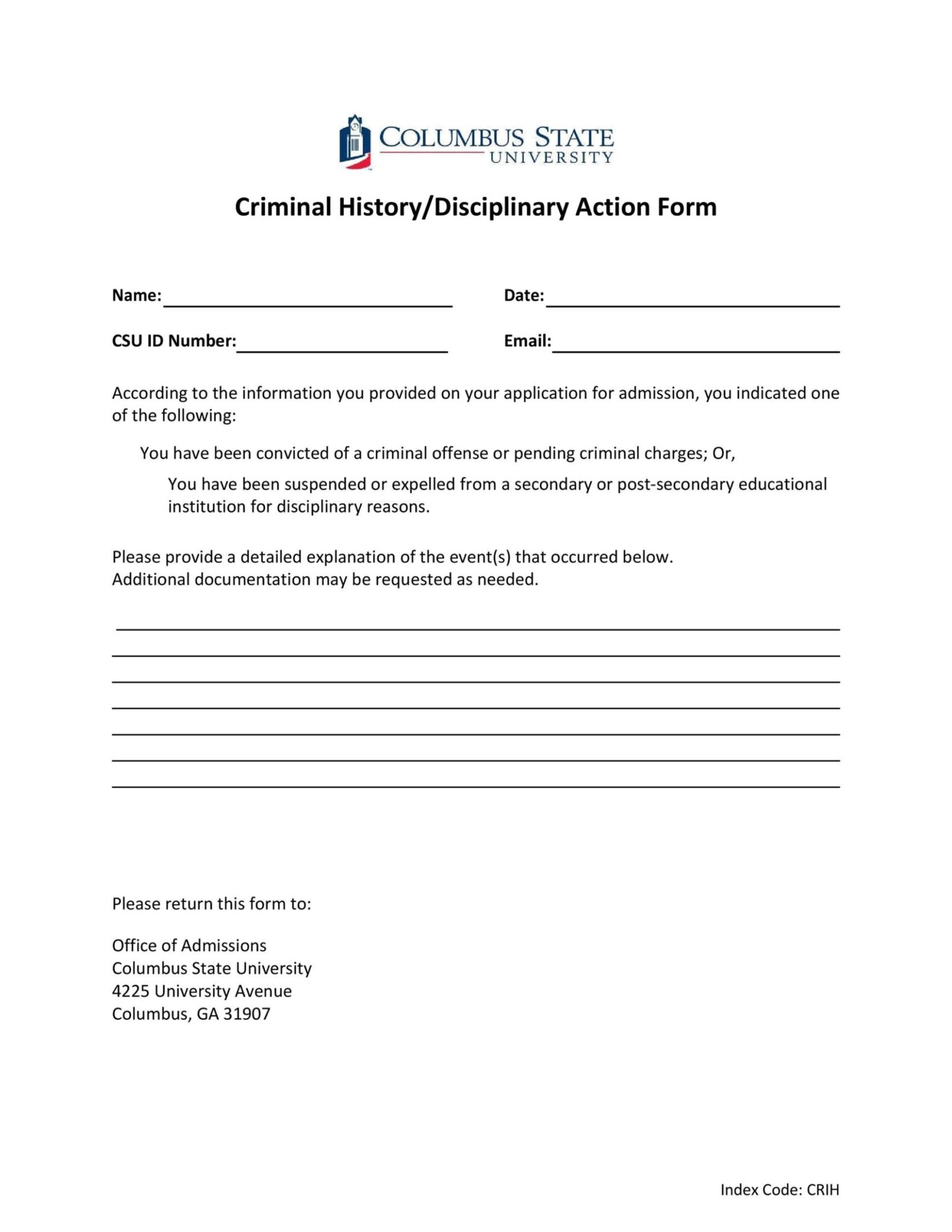 Corrective Action Notice Template