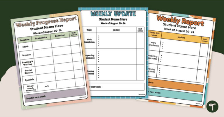 5 Preschool Weekly Progress Report Template Excel - Tacitproject