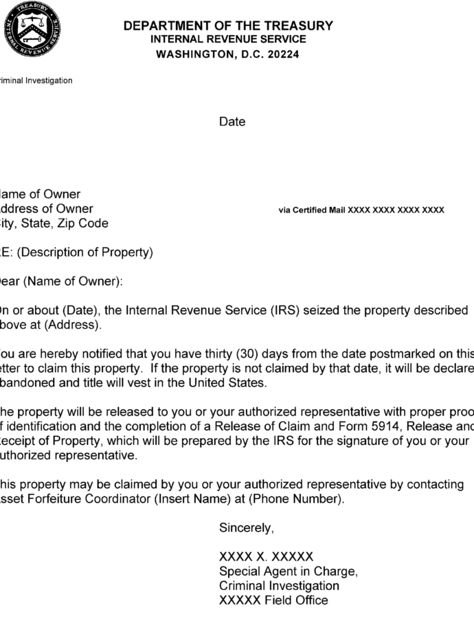 Section 21 Notice Template