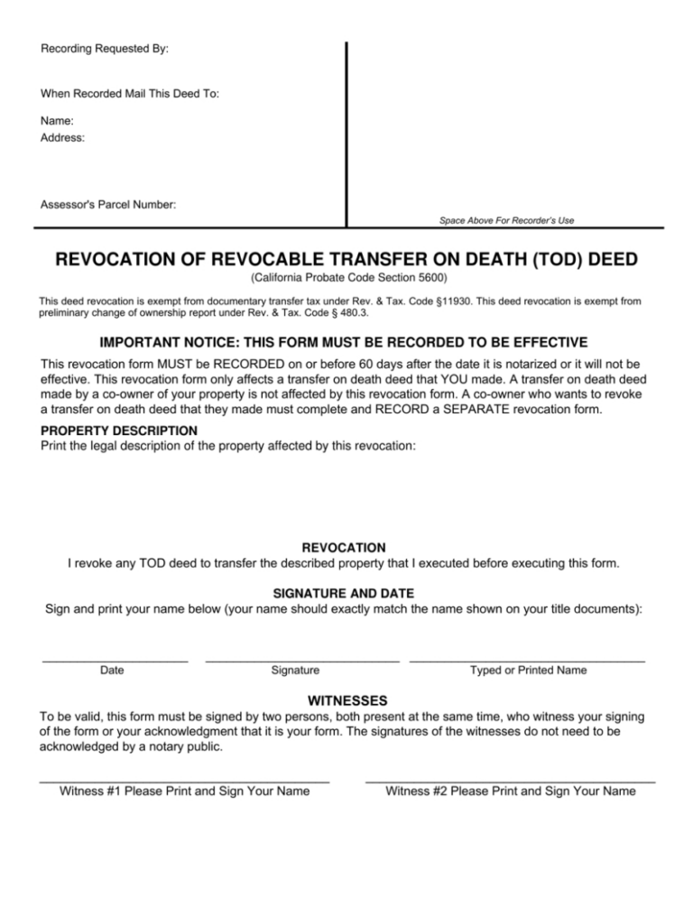 California Interspousal Transfer Deed Template