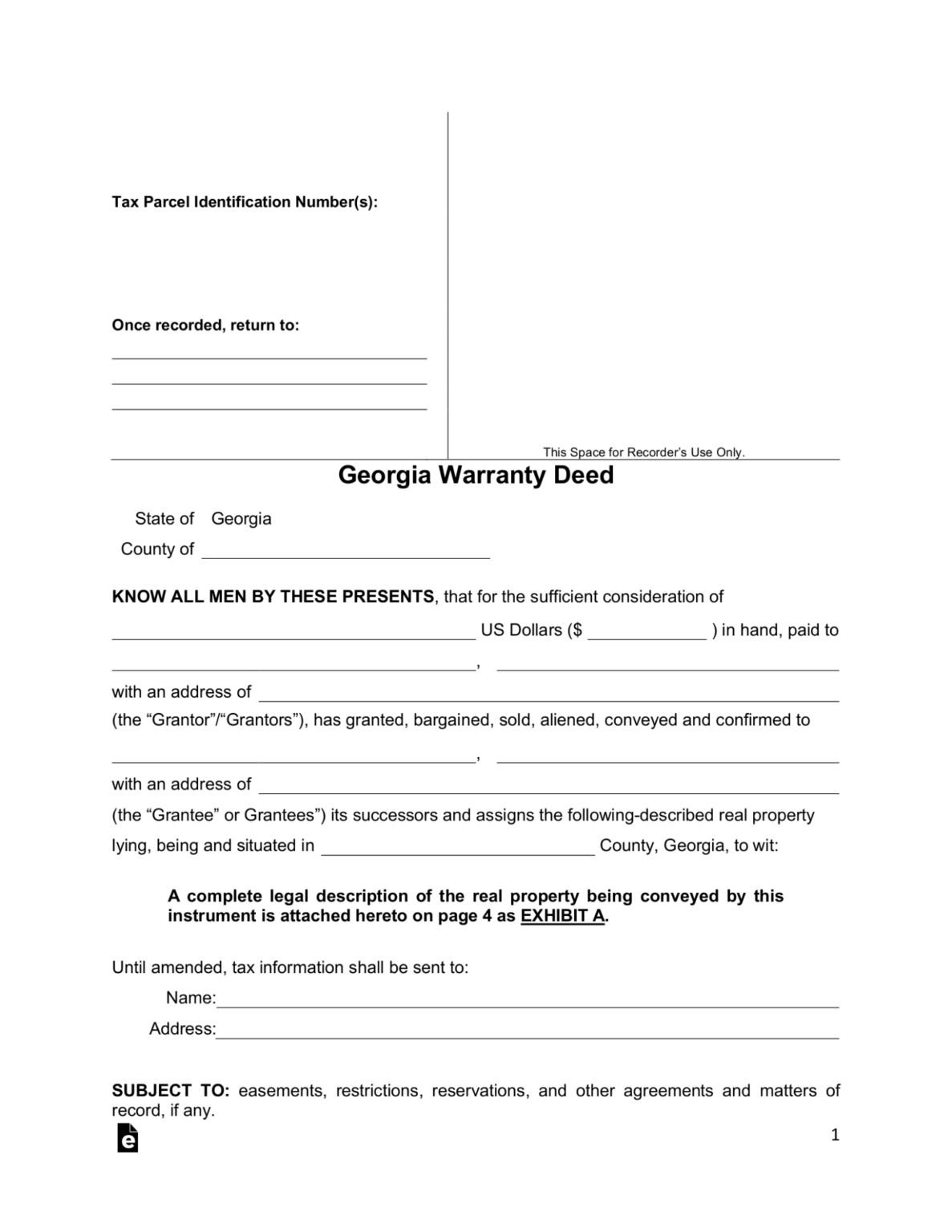 Old School House Deed Template