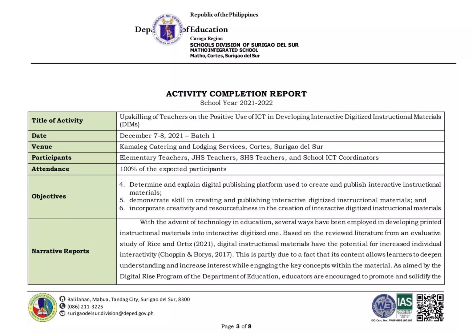 9 Editable Activity Completion Report Template Word - Tacitproject