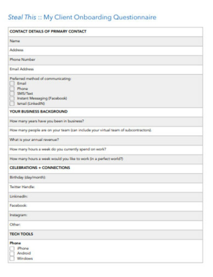 Coworkers Getting to Know Your Employees Questionnaire Template