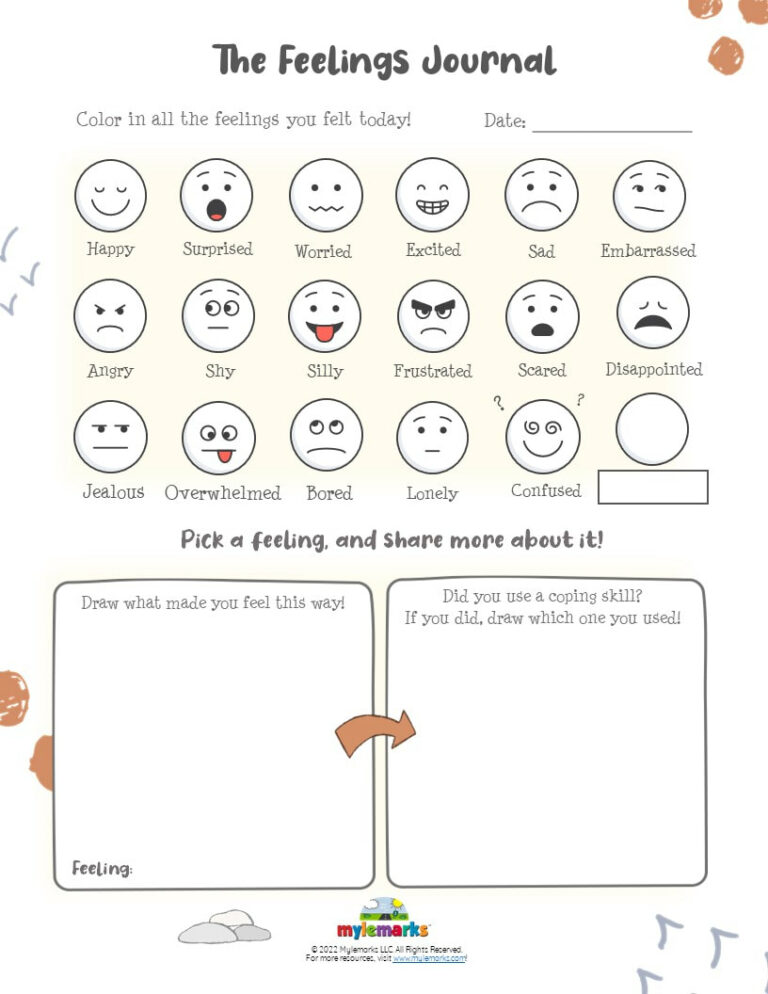 Feelings Journal Template For Kids